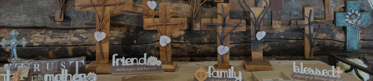 Handcrafted Wine Barrel Crosses – For the LOVE Gift Boutique