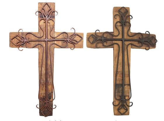 "The Crown" Wine Barrel Stave Cross – For the LOVE Gift Boutique